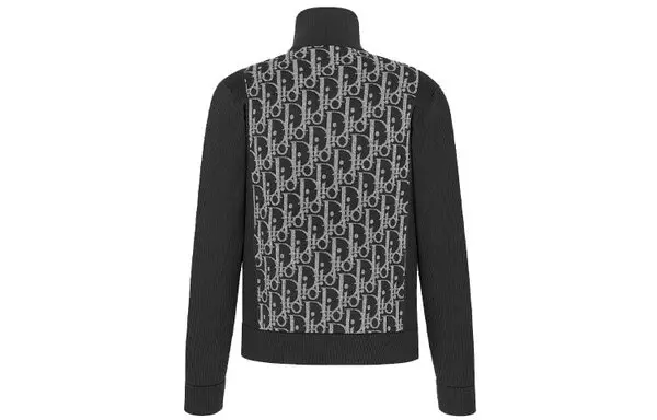 Dior Embroidered Logo Cashmere Zip-up Sweater