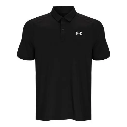 Under Armour Golf Sports Breathable Loose Short Sleeve Polo - Black