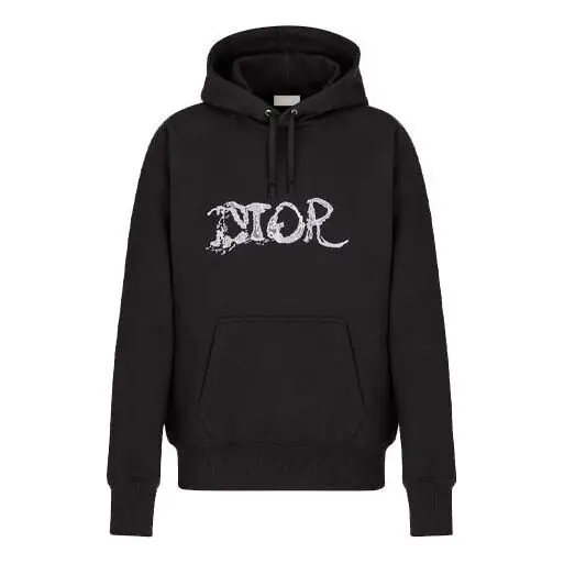 Dior X Peter Doig Crossover Fw21 Logo Embroidered Pullover - Black