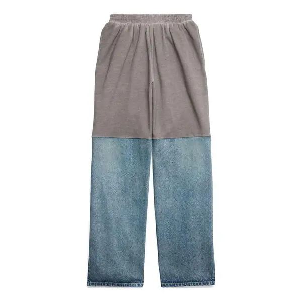 Balenciaga Patched Sweatpant 'grey Indigo - Grey/indigo