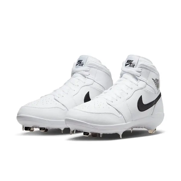 JORDAN 1 Retro Metal High Top Athletic Cleats - White/black