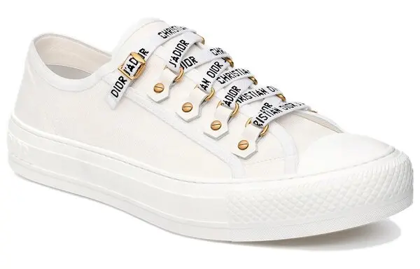 Dior Walk'n' Low Top Canvas Sneakers - White