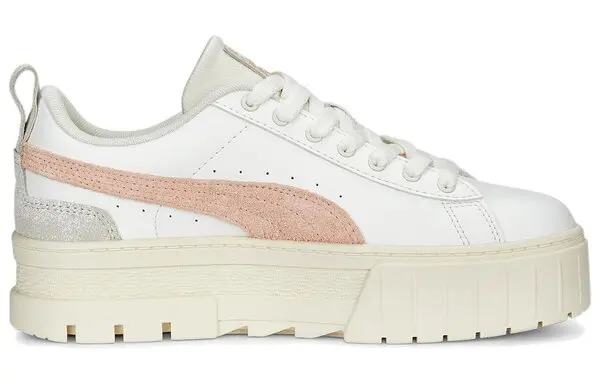 PUMA White Pink Low Top Sneakers - White/pink