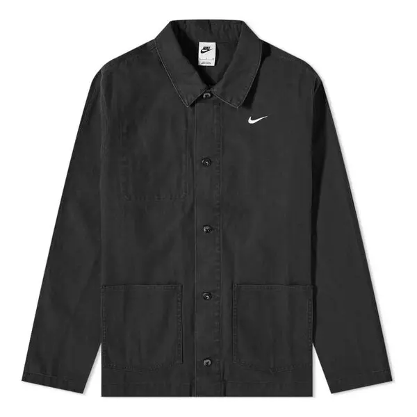 Nike Life Chore Jacket With Logo Embroidery - Black