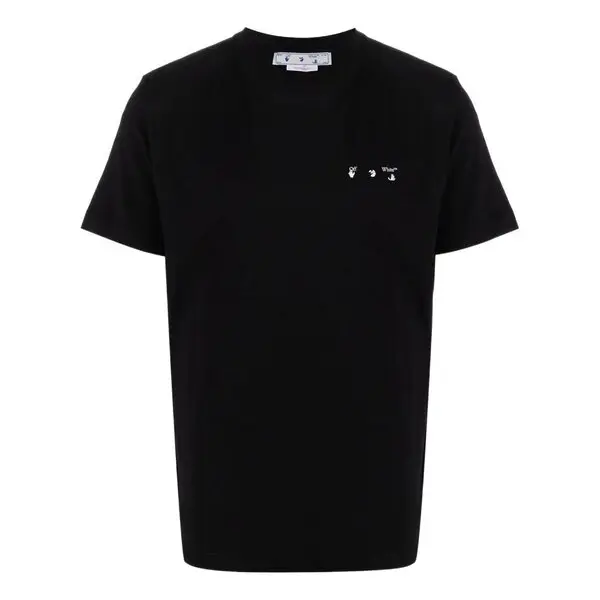 Off-White Solid Color Caravaggio Arrow Short Sleeve T-shirt - Black