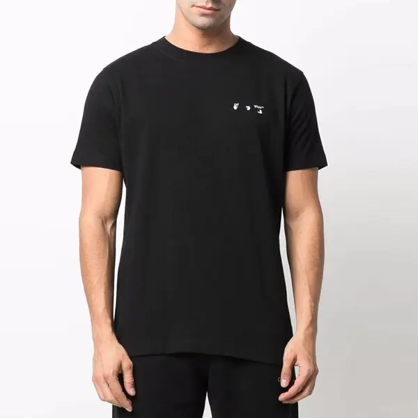 Off-White Solid Color Caravaggio Arrow Short Sleeve T-shirt - Black