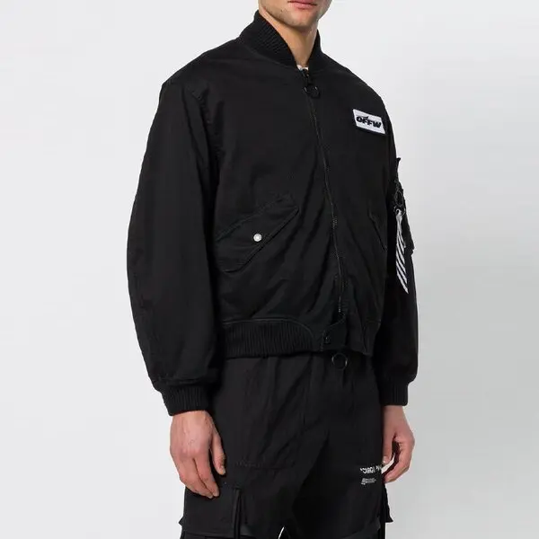 Off-White Ribbed Aviator Logo Jacket