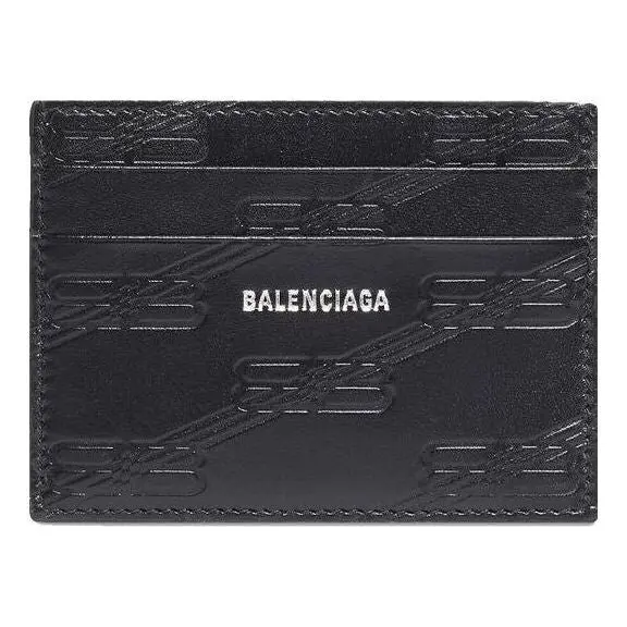 Balenciaga Embossed Monogram Card Case Box - Black
