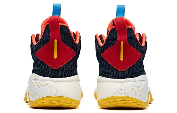 ANTA Mid Top Athletic Sneakers - White/black/blue
