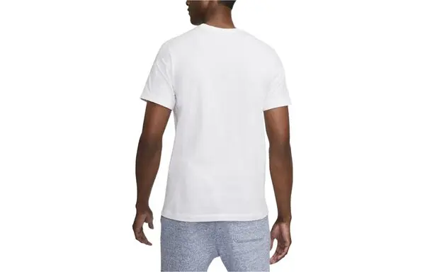 Nike Club Embroidered Logo Solid Color Round Neck Short Sleeve White - Multi-color