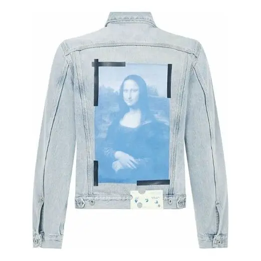 Off-White Mona Lisa Print Denim Jacket - Blue