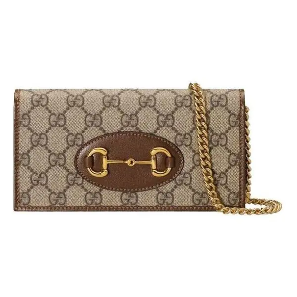Gucci Horsebit 1955 Chain Wallet - Beige Ebony