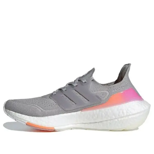 Adidas Ultraboost 21 Athletic Sneakers - Gray/white/orange