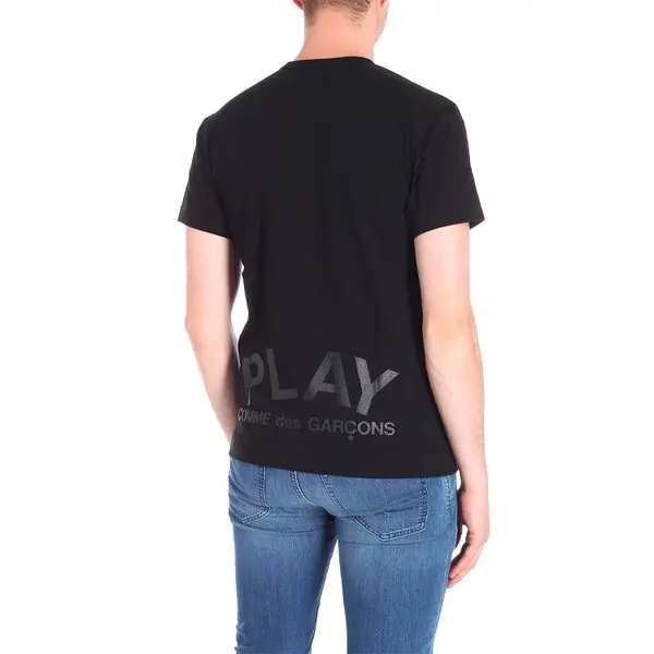 Play Comme Des Garcon Double Hearts T-shirt - Black