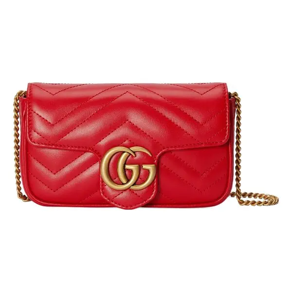 Gucci Gg Marmont Matelassé Super Mini Bag - Red
