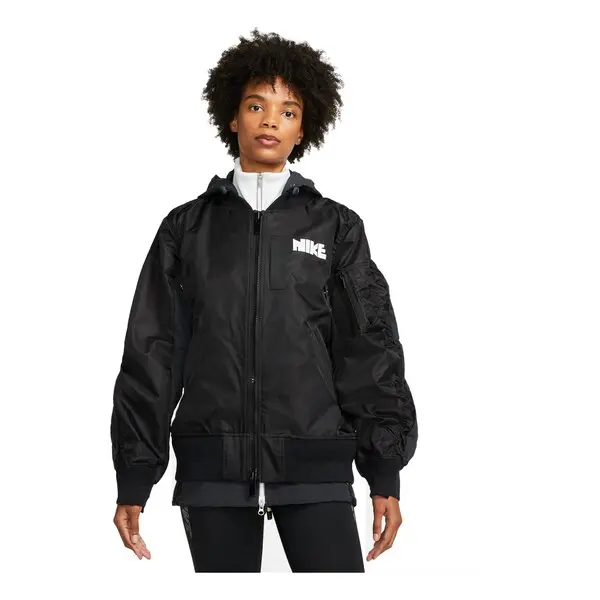Nike X Sacai Layered Bomber Jacket - Black/white