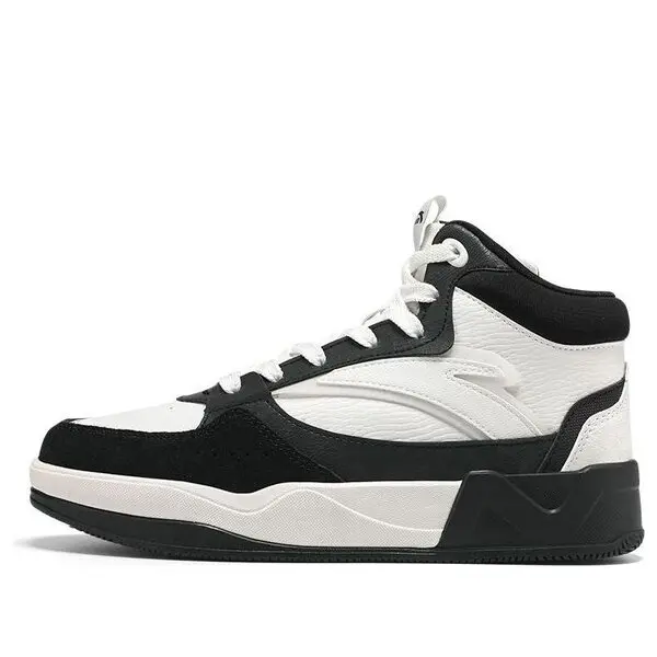 ANTA High Top Skateboarding Shoes - White/black