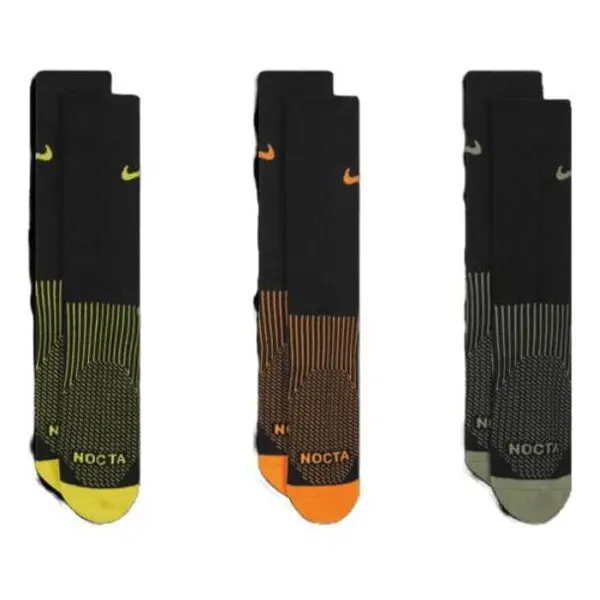 Nike X Nocta Drake Dri-fit Logo 3 Pack Crew Socks - Black/multi-color