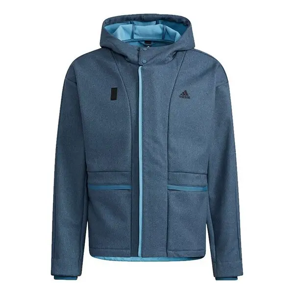 Adidas Wj Wv Bond Jkt Small Logo Hooded Jacket Sky Blue - Default Color