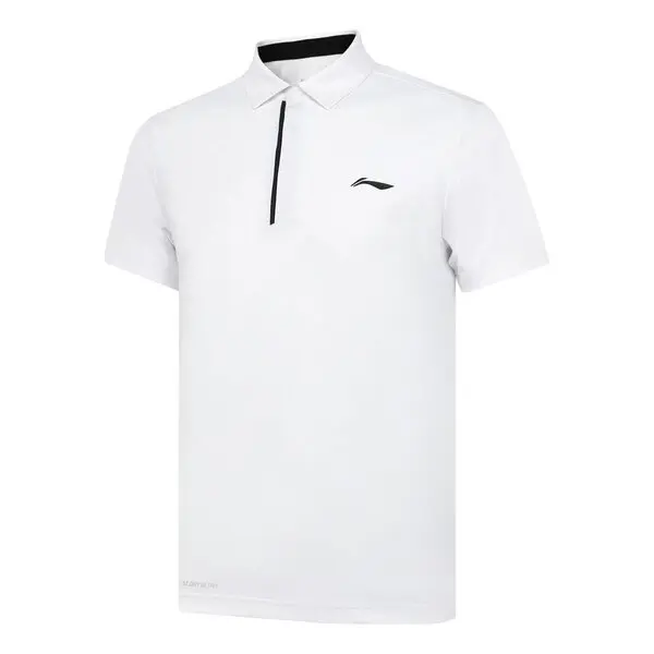 LI-NING Training Polo Shirt 'white Black - White/black