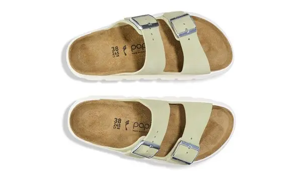 BIRKENSTOCK Platform Suede Leather Sandals - Green/white