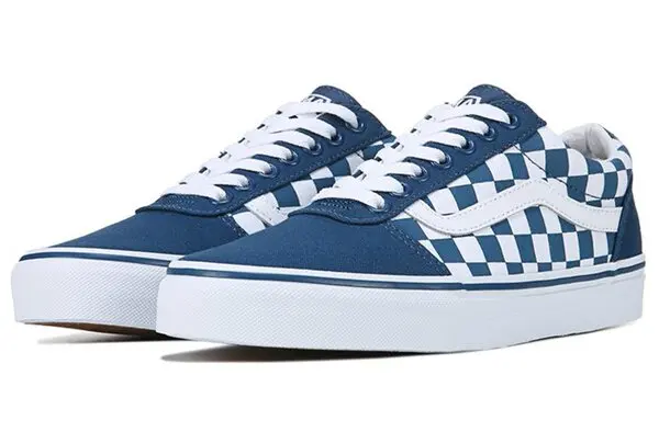 VANS Old Skool Checkerboard Lace-up Sneakers - Blue/white