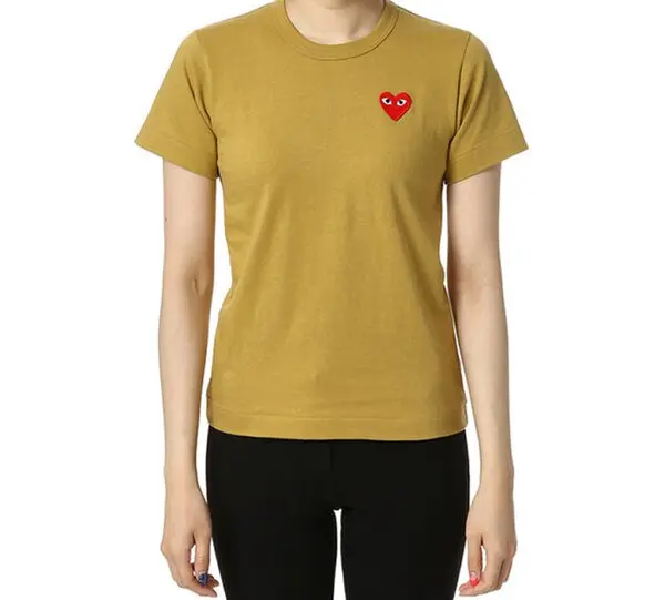 Play Comme Des Garcon Heart Logo T-shirt - Tan