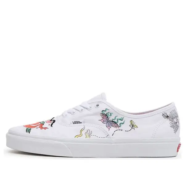 VANS Authentic Casual Printed Sneakers - White/pink/black