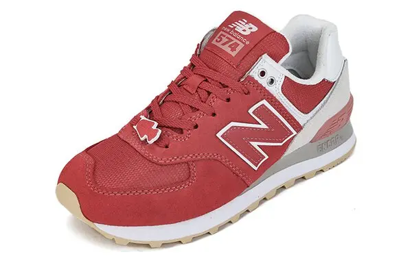 NEW BALANCE 574 Athletic Sneaker - Red/white