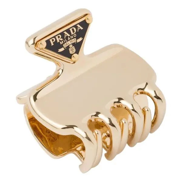 Prada Metal Hair Clip - Gold