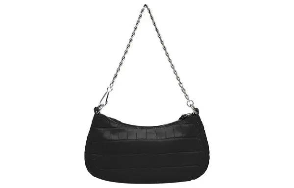 Balenciaga Le Cagole Mini Bag With Chain Crocodile Embossed - Black