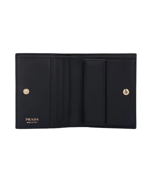 Prada Fw24 Gold Metal Logo Wallet