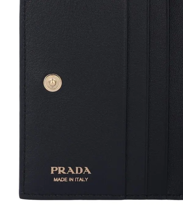 Prada Fw24 Gold Metal Logo Wallet