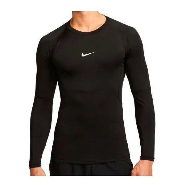 Nike Pro Dri-fit Long-sleeve Compression Fitness Top - Black
