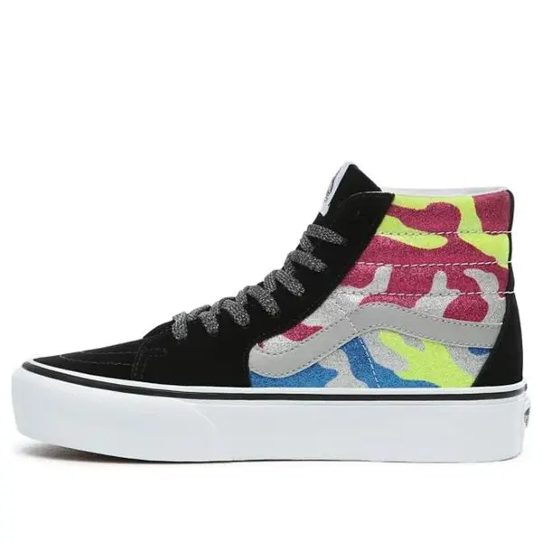 VANS Sk8-hi Platform 2 "after Dark Camo" High Top Sneakers - Black/blue/red
