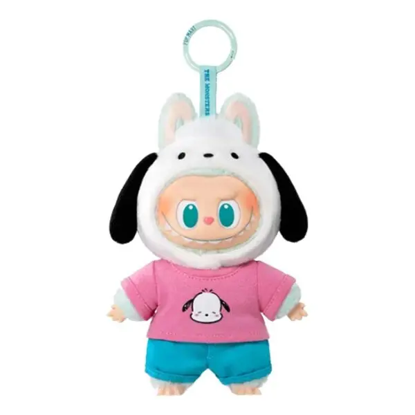 POP MART The Monsters X Hello Kitty And Friends Series Vinyl Plush Pendant 'pochacco - Multi-color