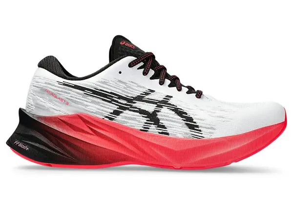 Asics Novablast 3 Wide Athletic Sneakers - White/black/red