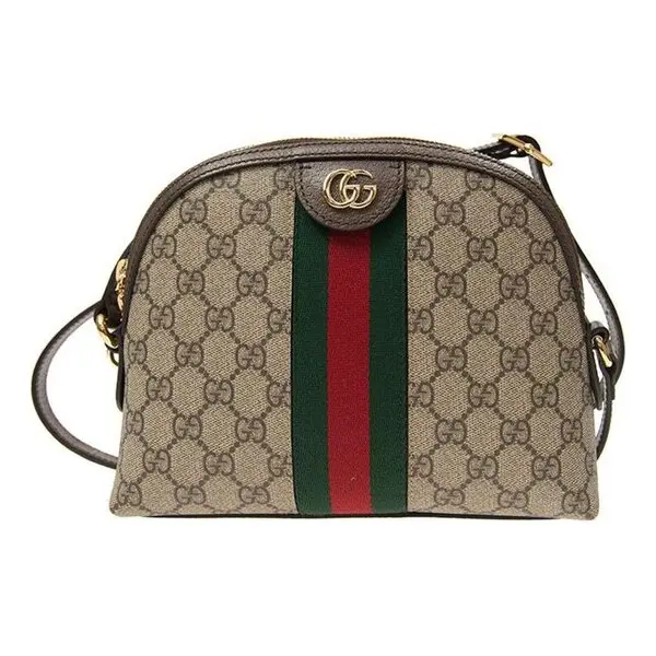 Gucci Ophidia Gg Stripe Webbing Canvas Shoulder Bag - Cream