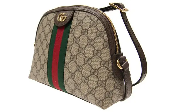 Gucci Ophidia Gg Stripe Webbing Canvas Shoulder Bag - Cream