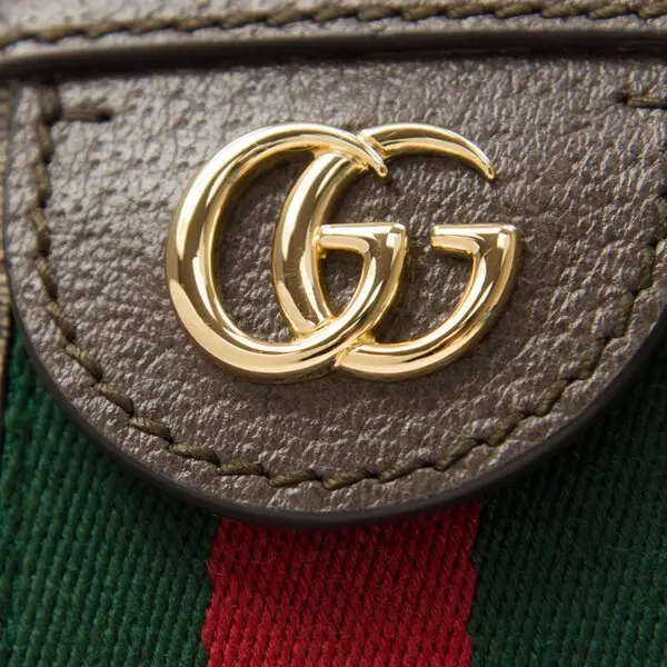 Gucci Ophidia Gg Stripe Webbing Canvas Shoulder Bag - Cream