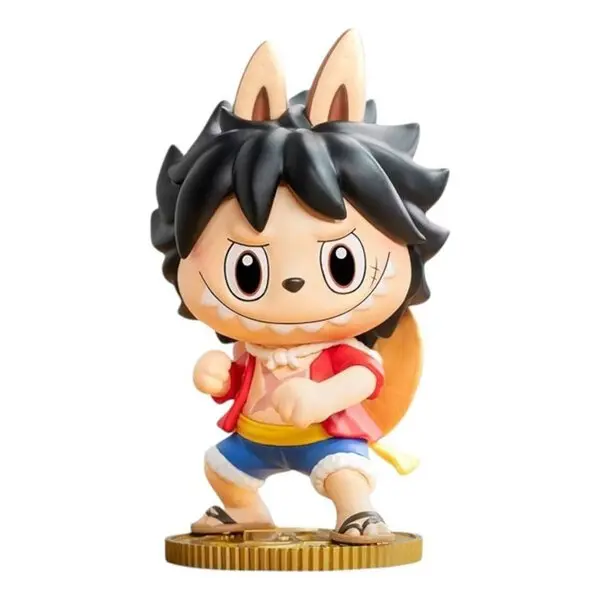 POP MART One Piece The Monsters Labubu Monkey D. Luffy Figure - Red/black/blue