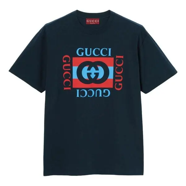Gucci Printed Cotton Jersey T-shirt - Navy