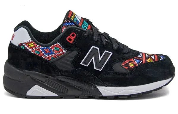 NEW BALANCE 580 Series Athletic Sneakers - Black/white/red