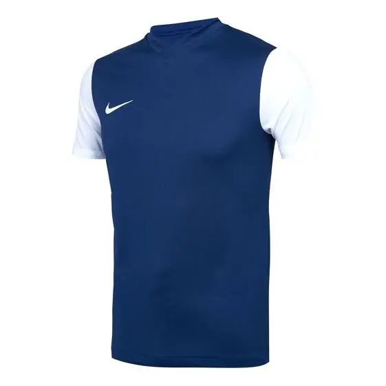 Nike Colorblock Logo Tournament Sports Training Short Sleeve Navy Blue T-shirt - Default Color