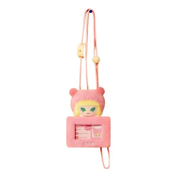 POP MART Pop Bean Fluffy And Cozy Card Holder Pendant With Molly Snug Knit Hat - Multi-color