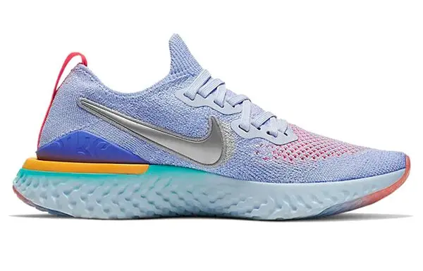 Nike Epic React Flyknit 2 Athletic Sneakers - Blue/pink/silver