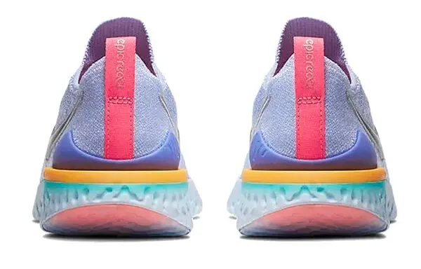Nike Epic React Flyknit 2 Athletic Sneakers - Blue/pink/silver