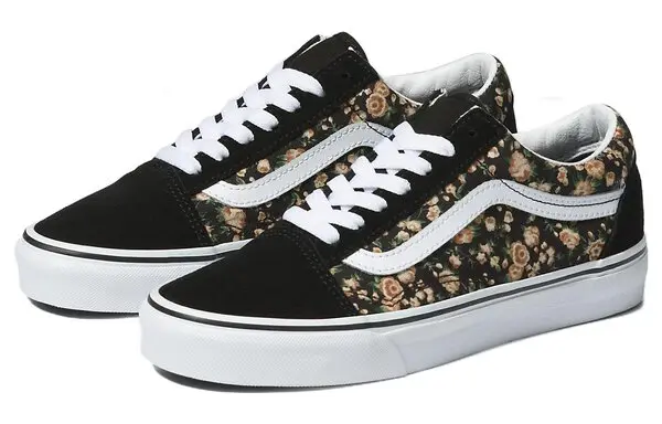 VANS Old Skool 'rose Dreams' Floral Sneakers - Black/white