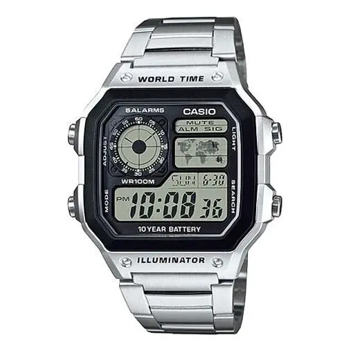 Casio Stainless Steel Quartz Digital Watch - Silver