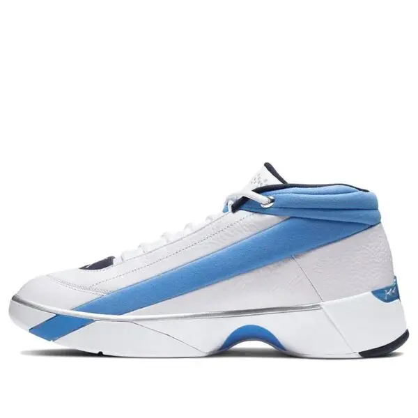 JORDAN Air Team Showcase 'unc' Mid Top Leather Basketball Sneakers - White